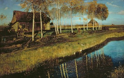 Autumn Morning on the Canal by Otto Modersohn