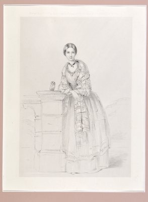 Florence Nightingale with Athena the owl, pub. P. and D. Colnaghi, 1855