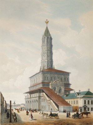 The Sukharev Tower in Moscow, 1846 by Philippe Benoist