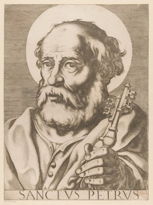 Heilige Petrus Sanctus Petrus (title on object) Christus, Maria en de ...