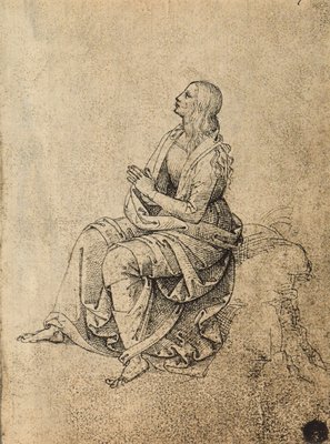 Female figure praying; drawing by Raphael. Gallerie dellAccademia, Venice