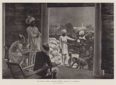 The Indian Famine, relieving Starving Natives at a Residency
