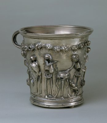Goblet embossed with skeletons from the Boscoreale Treasure, near ...