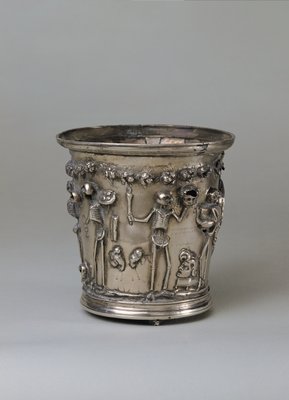 Goblet Embossed with Skeletons Holding Masks, from the Boscoreale Treasure