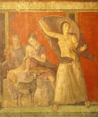 Initiation rites of the cult of Dionysus, fresco from the Villa Dei Mysteri