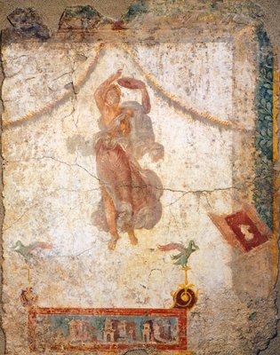 Painting Depicting a Flying Maenad with a Tambourine