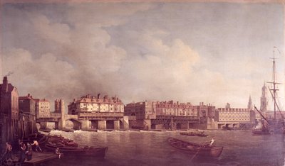 London Bridge before the Alteration in 1757 by Samuel Scott