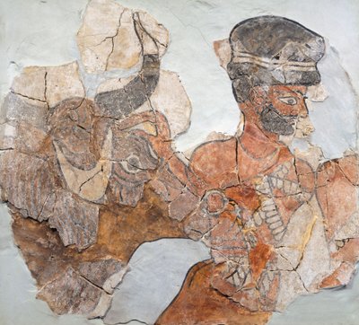 Fresco depicting sacrifice from Mari (now Tell Hariri) archeological ...
