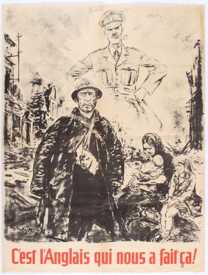 It's the English who did this to us. Vichy France Propaganda Poster, 1940.