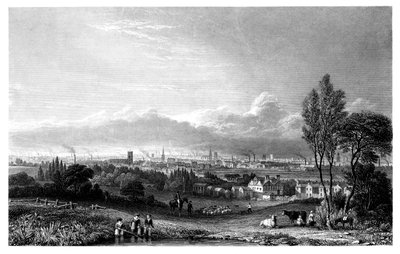 View of Manchester, 1844. by Thomas Higham: Fine art print