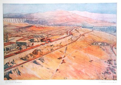 A terrace overlooking a valley, designed by Tony Garnier (1869-1948 ...