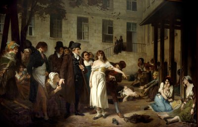 Doctor Philippe Pinel (1745-1826) liberating the insane from their ...