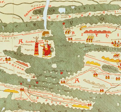 Detail of Constantinople from the Peutinger map copy