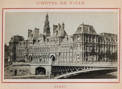 Paris Commune (1871): view of the Hotel de Ville in Paris before its ...