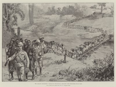 The Ashanti Expedition, Passage of the Houssa Artillery over the River ...