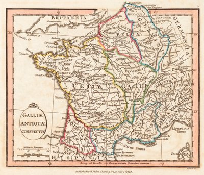 Ancient Gaul Map by William Faden: Buy fine art print