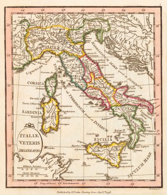 Ancient Italy Map by William Faden: Buy fine art print
