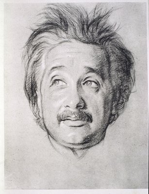 Portrait of Albert Einstein (1879-1955) (lithograph)