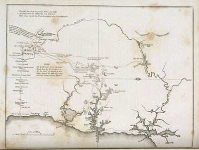 Map of Sydney and surrounding areas, Australia, c 1798
