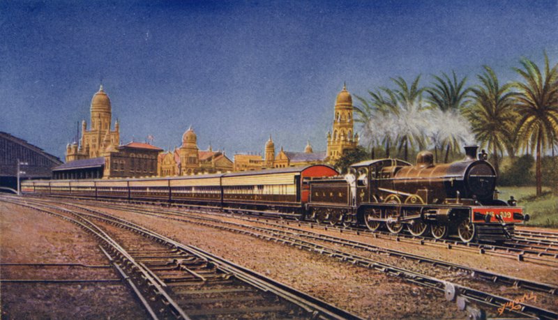 The Bombay-Poona Express, leaving Victoria Terminus, Bombay, Great ...