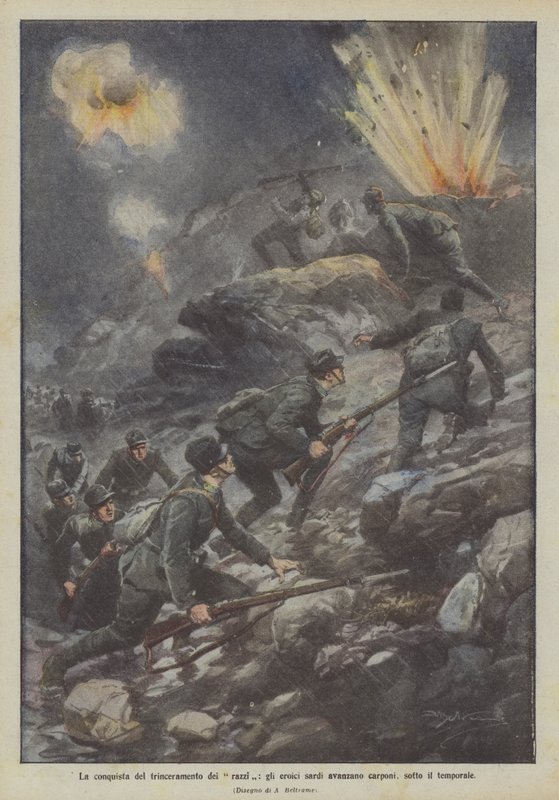 The Conquest of the Trench of Rockets, the Heroic Sardinians Advance ...