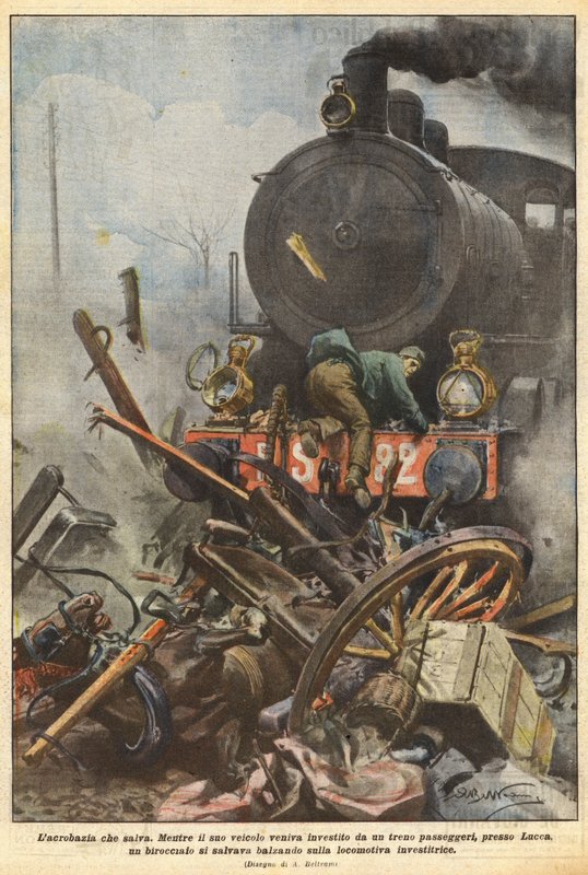 The Acrobatic Rescue by Achille Beltrame: Fine art print