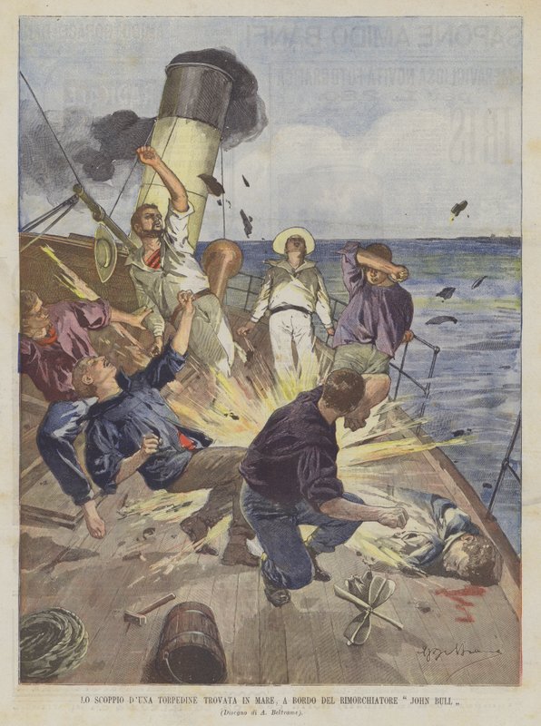 The Explosion of a Torpedo Found at Sea on Board the Tugboat John Bull