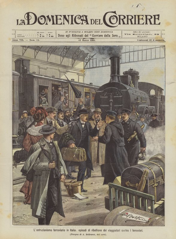 Railway obstructionism in Italy, episodes of rebellion by travelers ...