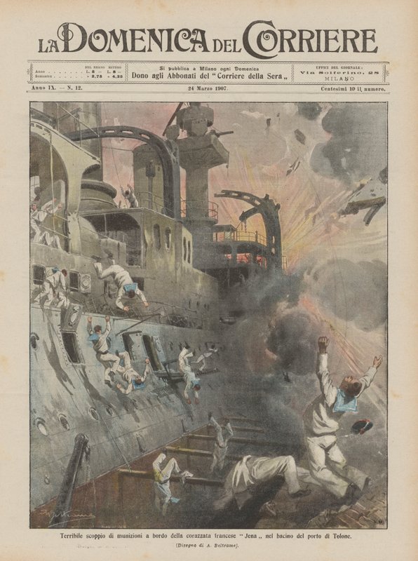 Terrible Explosion of Ammunition on the French Battleship Jena in the ...