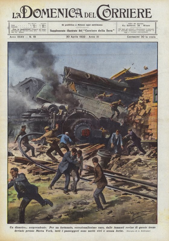 A Surprising Disaster by Achille Beltrame: Fine art print
