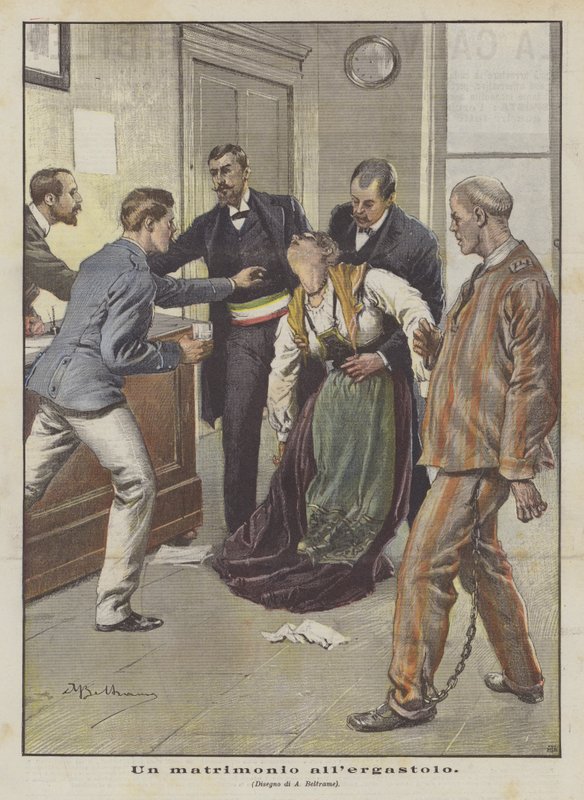 A Marriage in Prison by Achille Beltrame: Fine art print