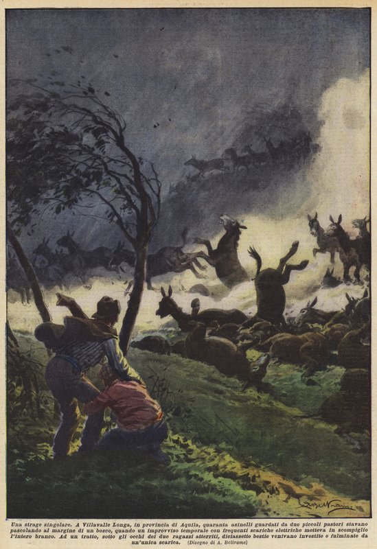 A singular massacre by Achille Beltrame: Fine art print