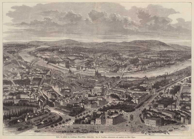 Bird's Eye View of Basel, Switzerland by Adolf Eltzner