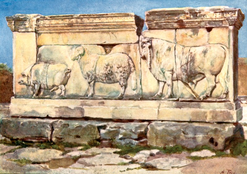 Marble Relief of the Ambarvalia Sacrifice by Alberto Pisa