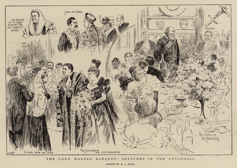 The Lord Mayor's Banquet, Sketches in the Guildhall