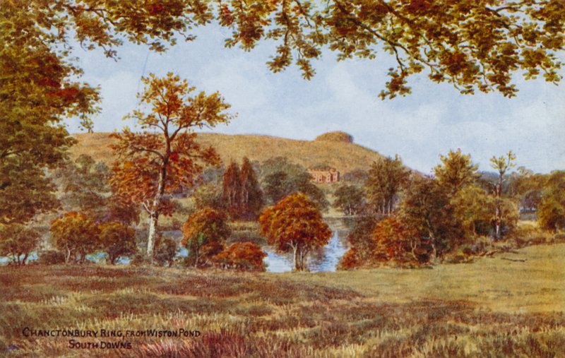 Chanctonbury Ring, from Wiston Pond, South Downs