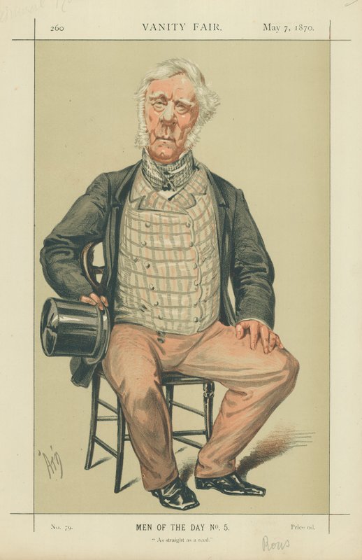 Admiral Rous, As Straight as a Reed, 7 May 1870, Vanity Fair Cartoon