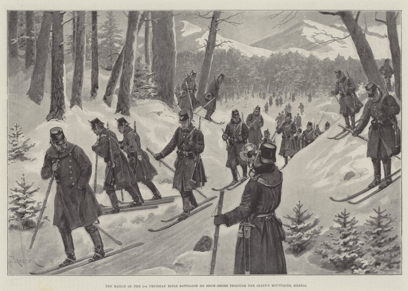 The March of the 5th Prussian Rifle Battalion on Snow-Shoes through the ...