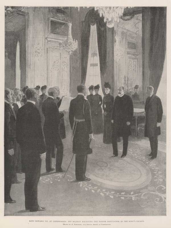 King Edward VII at Copenhagen, His Majesty receiving the Danish ...
