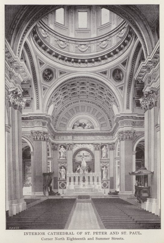 Philadelphia: Interior Cathedral of St Peter and St Paul, Corner North ...
