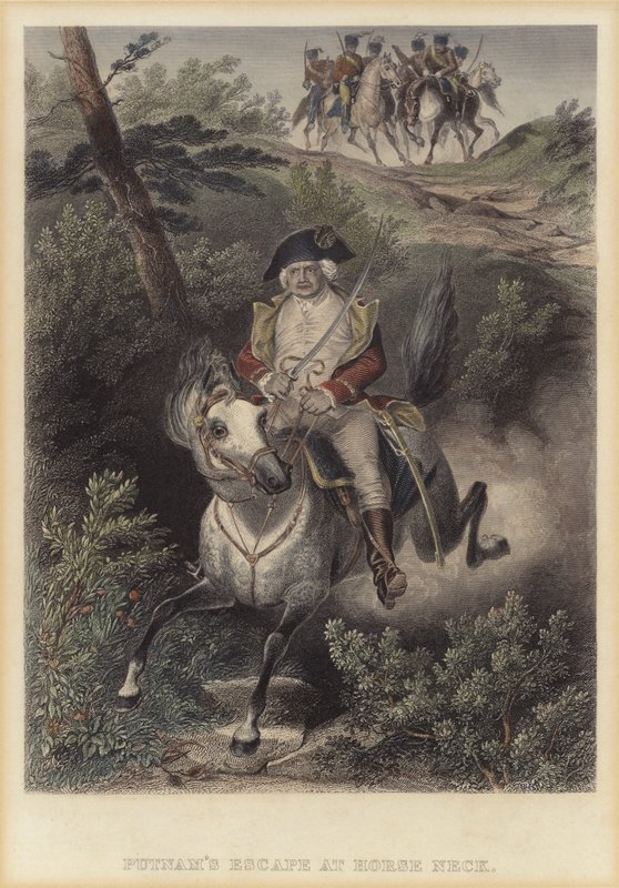 American General Israel Putnam's escape from the British at Horse Neck ...
