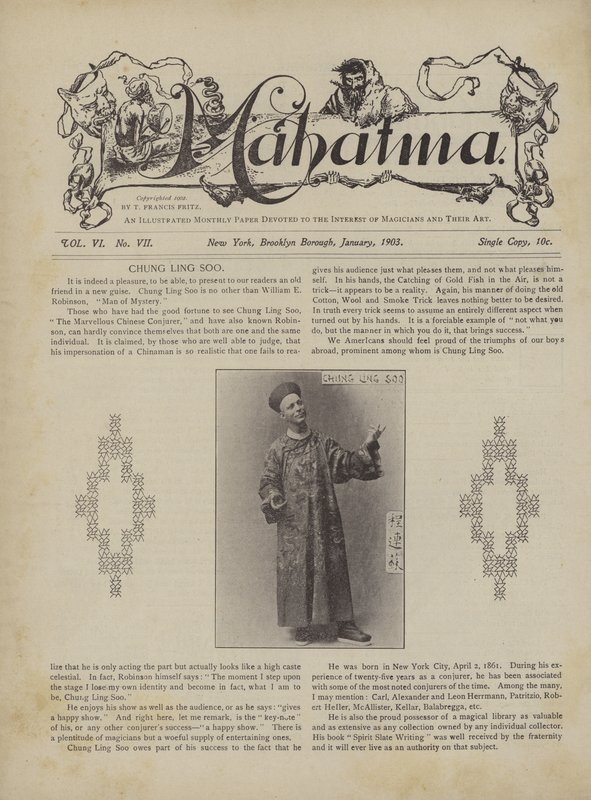 Chung Ling Soo, aka William E. Robinson, Man of Mystery