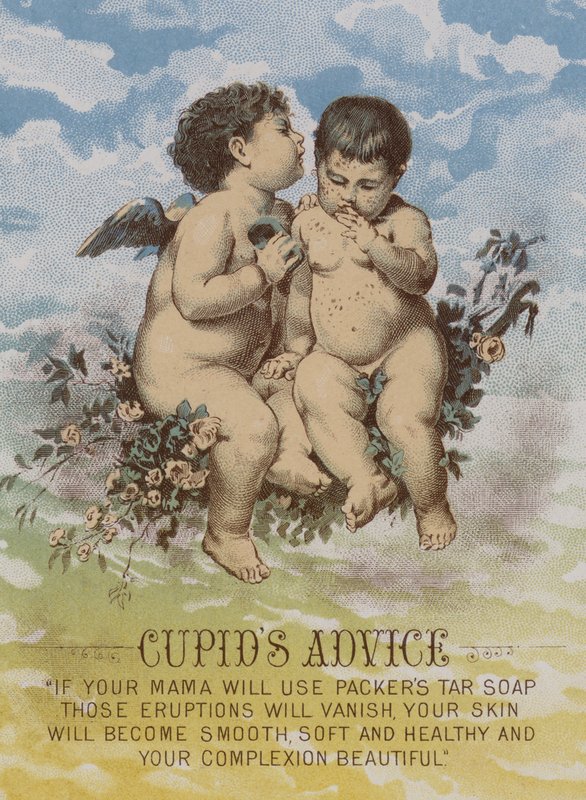 Cupid's Advice, American Trade Card Advertising Packers Tar Soap