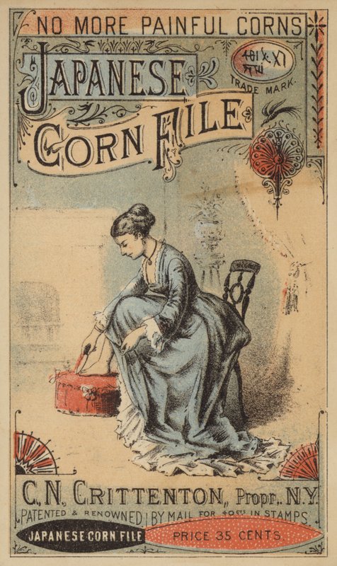 Lady Filing Her Corn by American School: Fine art print