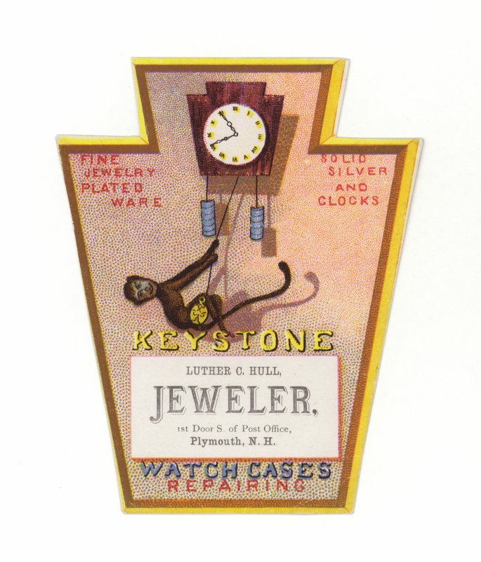 Monkey Swinging on Clock by American School