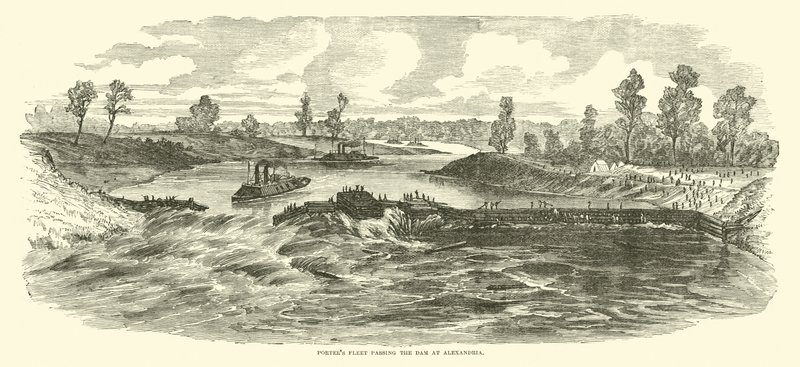 Porter's Fleet Passing the Dam at Alexandria, May 1864