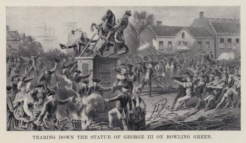 Tearing down the Statue of George III on Bowling Green