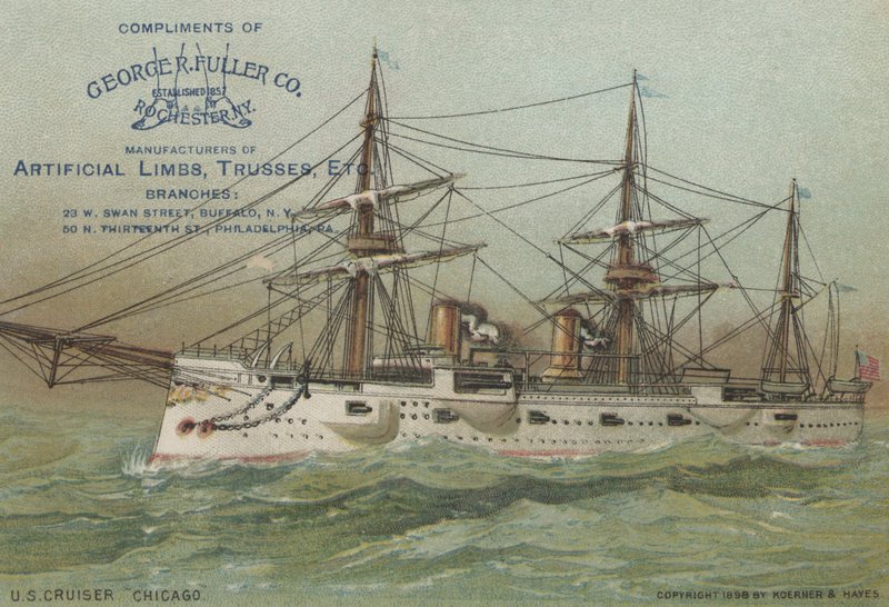 US Navy Cruiser USS Chicago, 1898 by American School