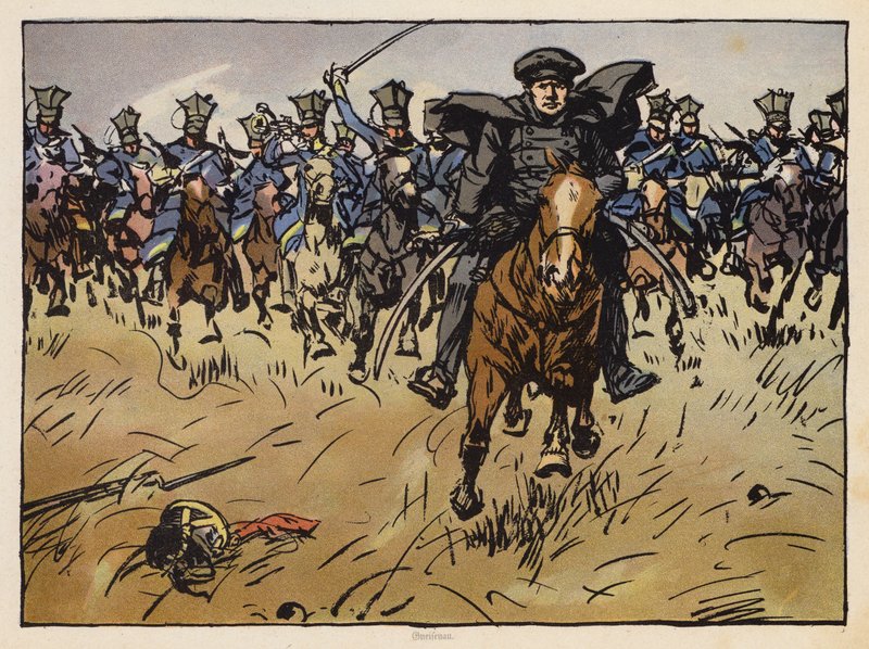 Prussian Field Marshal Gneisenau Leading a Cavalry Charge