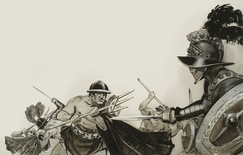 Gladiator Fights by Angus McBride: Buy fine art print